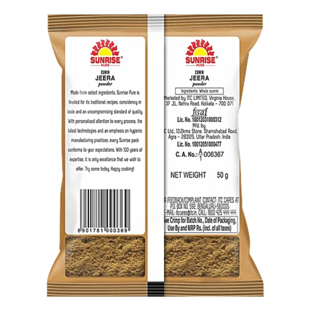 Sunrise Pure Cumin Powder (Jeera Gura) 50 g Pouch - AstoBag